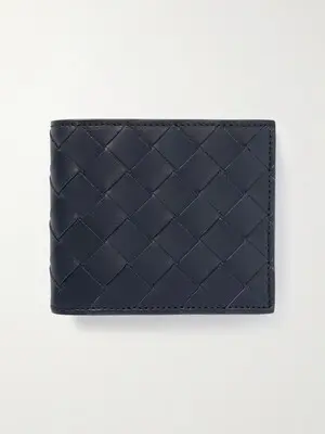 Bottega Veneta Intrecciato Leather Billfold Wallet - Blue