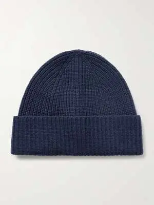 Blue Blue Japan Ribbed Wool And Cashmere-blend Beanie - Navy