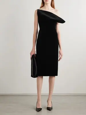 Khaite Sato Strapless Draped Velvet Dress