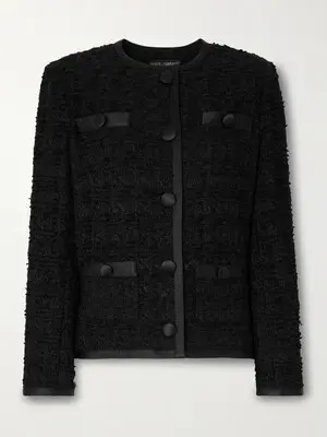 Dolce & Gabbana Satin-trimmed Tweed Jacket