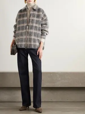 Brunello Cucinelli Bead-embellished Brushed Jacquard Jacket