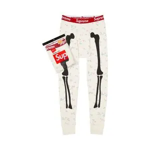 Supreme X Hanes Bones Thermal Pant - White