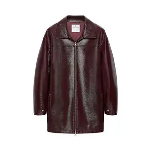 COURREGES Zipped Vinyl Maxi Bomber Jacket - Red