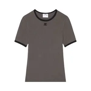 COURREGES Signature Contrast T-shirt - Black
