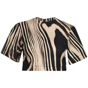 David Koma Zebra Print Crop Top