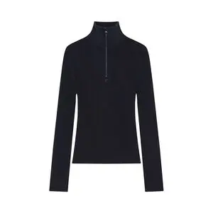 COURREGES Zipped Mockneck Sweater - Blue