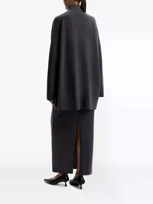 12 STOREEZ Rear-slit Wool-cashmere Skirt - Grey