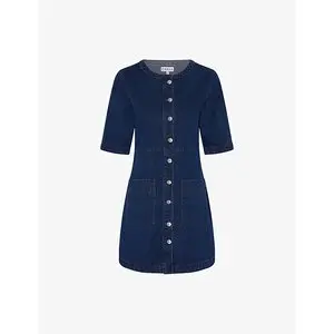 OMNES Adia Button-down Denim Mini Dress