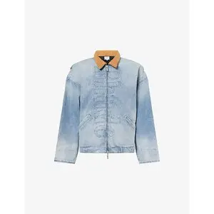 Rhude Logo Cord Collar Denim Jacket