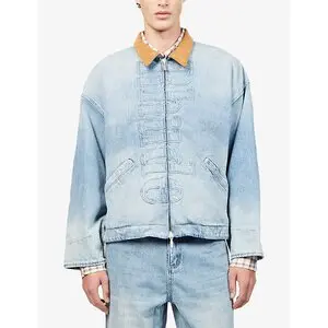 Rhude Logo Cord Collar Denim Jacket