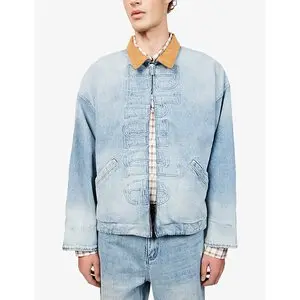 Rhude Logo Cord Collar Denim Jacket