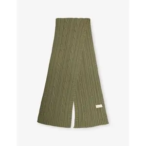 John Smedley Wooton Cable Cashmere-blend Knit Scarf - Wood Green