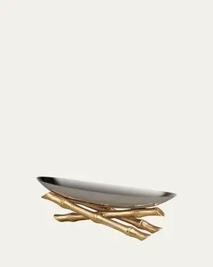 L'Objet Bambou Small Serving Boat - Gold
