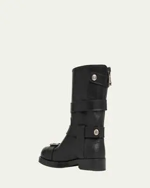 Dolce & Gabbana Leather Buckle Boots