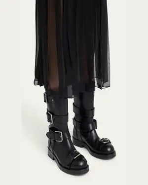 Dolce & Gabbana Leather Buckle Boots