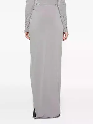 LAQUAN SMITH Knotted Slit Maxi Skirt - Grey