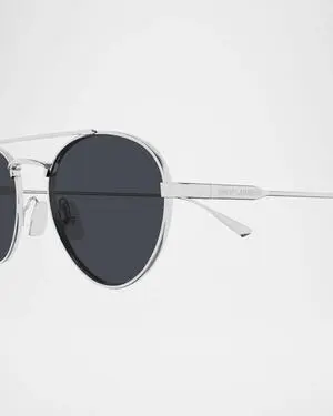 Saint Laurent 51mm Aviator Sunglasses - Silver