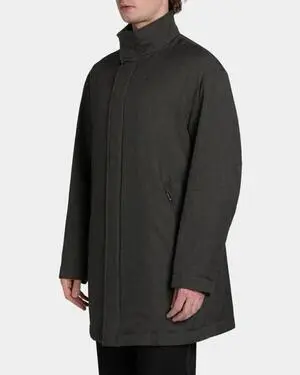 Emporio Armani Lightweight Down Car Coat - Grey