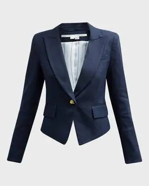 Veronica Beard Hosanna Linen Dickey Jacket - Navy