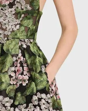 BRONX BANCO Bronx And Banco Eden Floral-embroidered Midi Dress - Multi