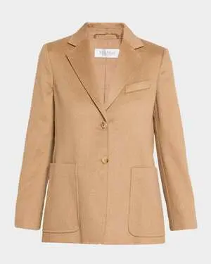 Max Mara Belluno Single-Breasted Wool Jacket - Camel