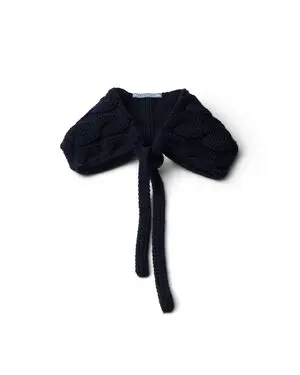 Prada Cable-knit Wool Collar - Navy