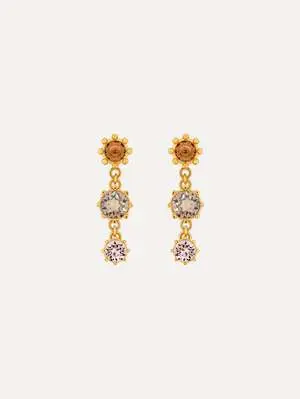 Oscar De La Renta Faceted Crystal Drop Earrings - Gold