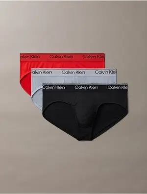 Calvin Klein Microfiber Stretch 3-pack Hip Brief - Black / Sleet / Adrenaline Rush
