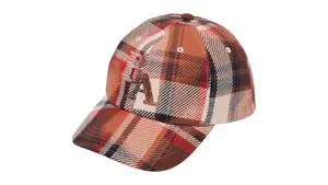 A BATHING APE Bleached Check Panel Cap - Red