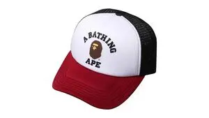 BAPE Bape College Mesh Cap FW25 Burgundy