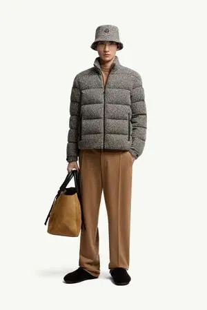 Moncler Agde Wool Blend Down Jacket - Grey