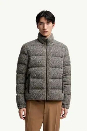 Moncler Agde Wool Blend Down Jacket - Grey