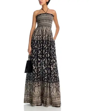 Veronica Beard Ayanna Printed Maxi Dress - Black Multi