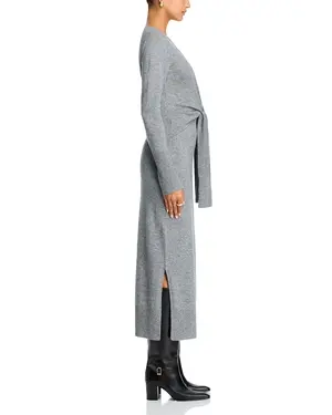 Veronica Beard Salomez Merino Wool & Cashmere Midi Dress - Medium Heather