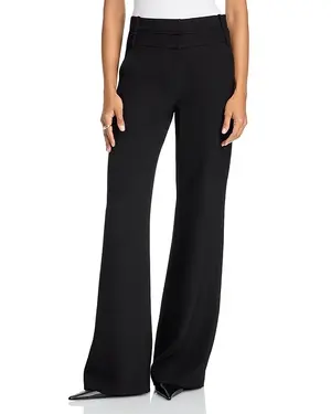 Veronica Beard Tonelli Wide Leg Trousers - Black
