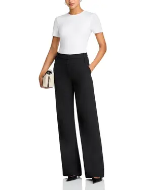 Veronica Beard Tonelli Wide Leg Trousers - Black