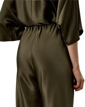 Lilysilk Full Bias Cut Silk Pants - Pine