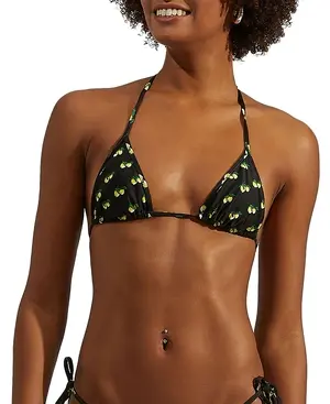 La DoubleJ Triangle Bikini Top - Limoncello Black