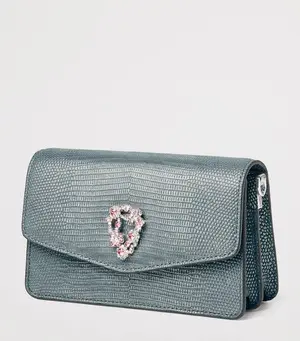 ASPINAL OF LONDON Leather Snakeskin-embossed Eliza Clutch