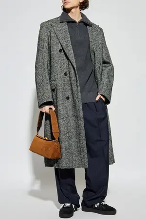 LANVIN Herringbone Pattern Coat - Grey