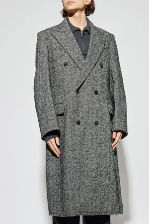 LANVIN Herringbone Pattern Coat - Grey