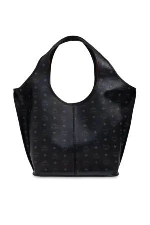 Mcm Monogram Shopper Bag - Black