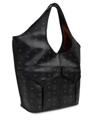 Mcm Monogram Shopper Bag - Black