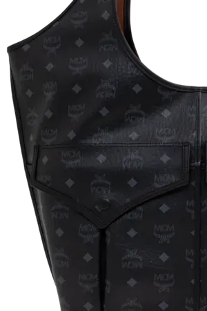 Mcm Monogram Shopper Bag - Black