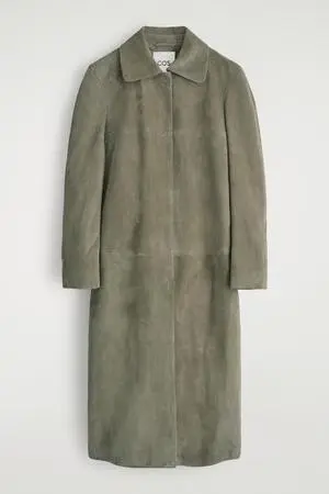 Cos Collared Suede Long Coat