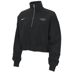 Nike College Phoenix Fleece Cropped 1/4-zip Pullover - Black