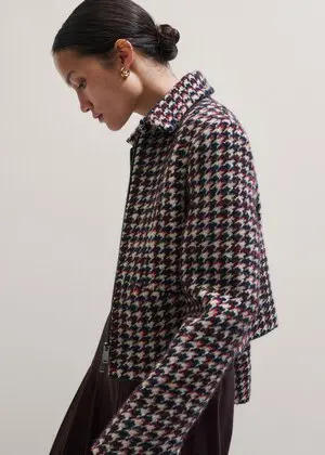 ME+EM Houndstooth Cropped Jacket