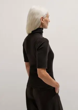ME+EM Superfine Ribbed Roll Neck Tee