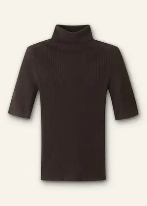 ME+EM Superfine Ribbed Roll Neck Tee