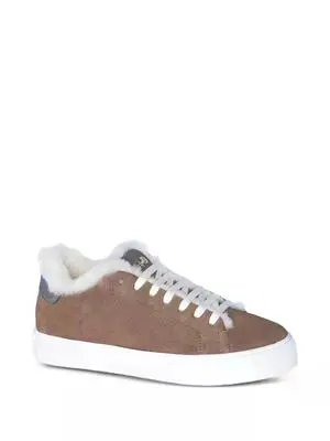 HIDE&JACK Fur Trim Lace-up Sneakers